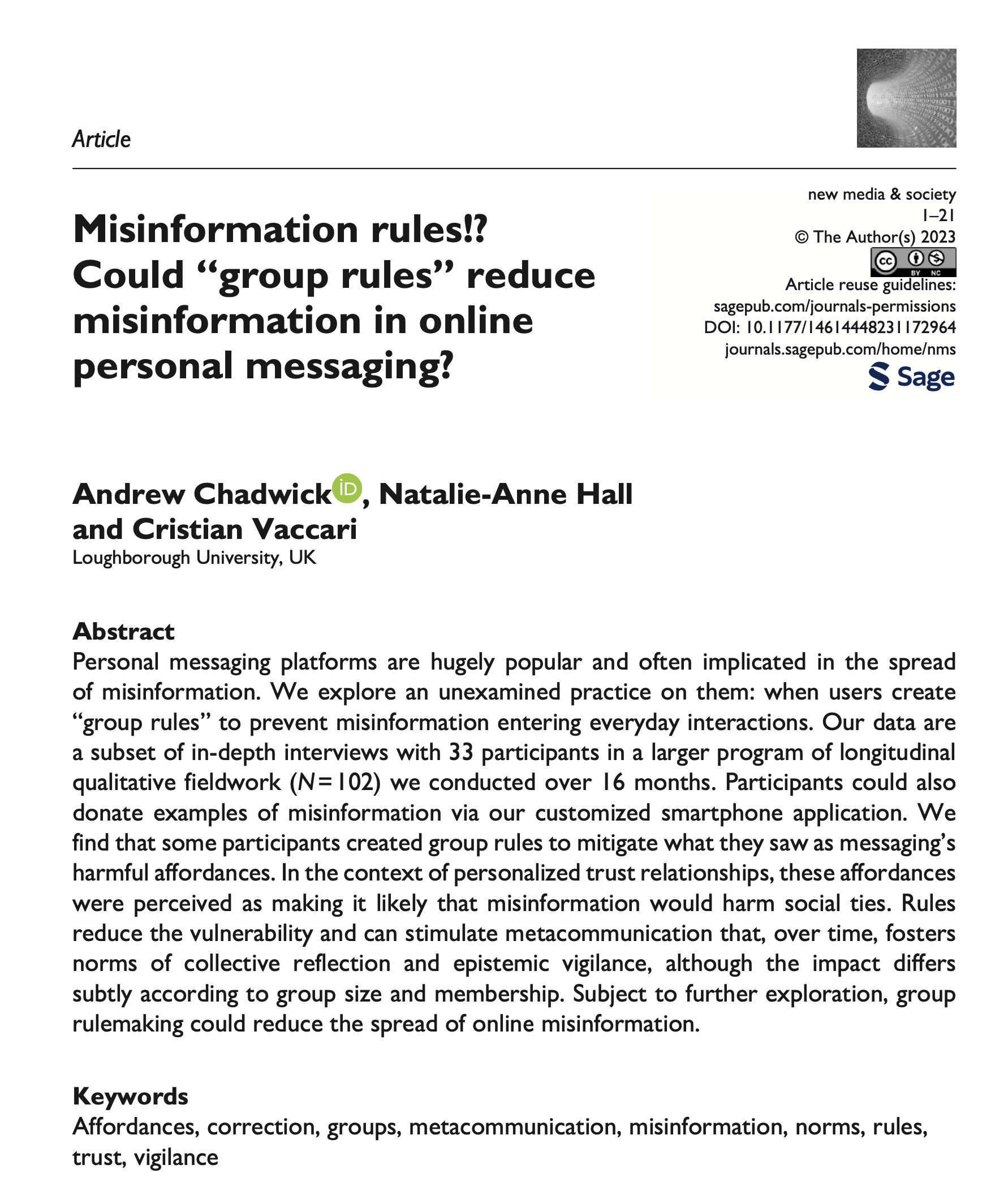 Hot off the press: two new research articles from the Everyday ...